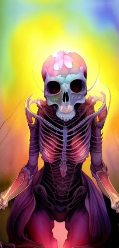 Vibrant Skull Art Wallpaper - free download