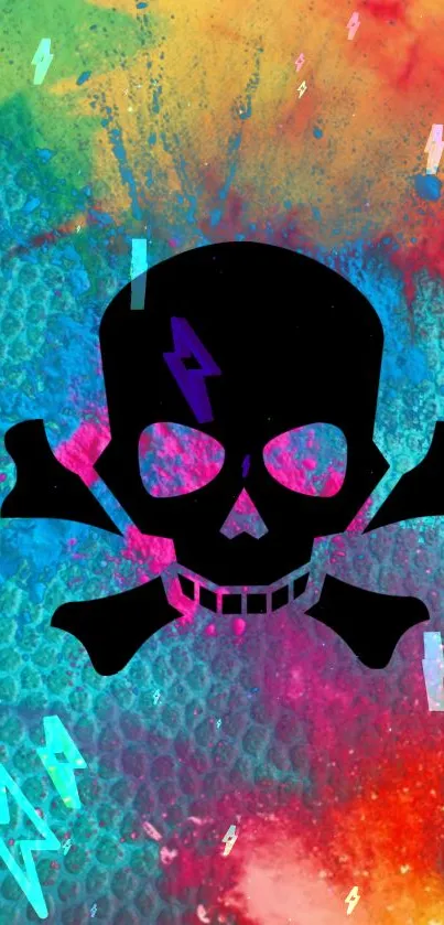 Vibrant Skull Art Wallpaper - free download
