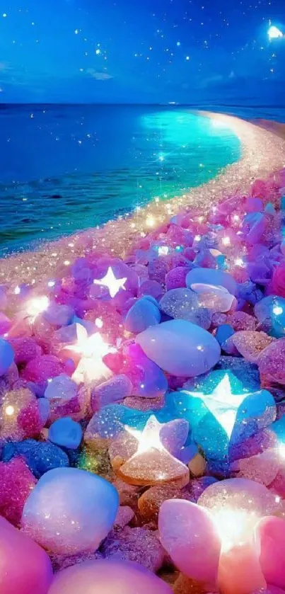 Vibrant Starry Beach Wallpaper - free download