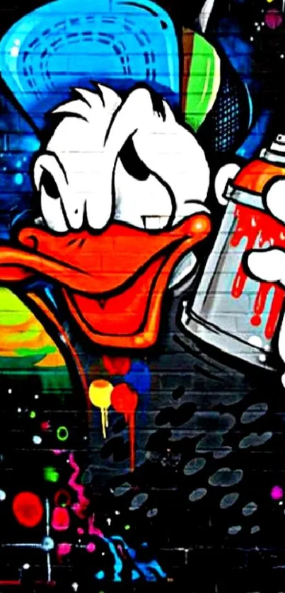 Vibrant Street Art Duck - free download