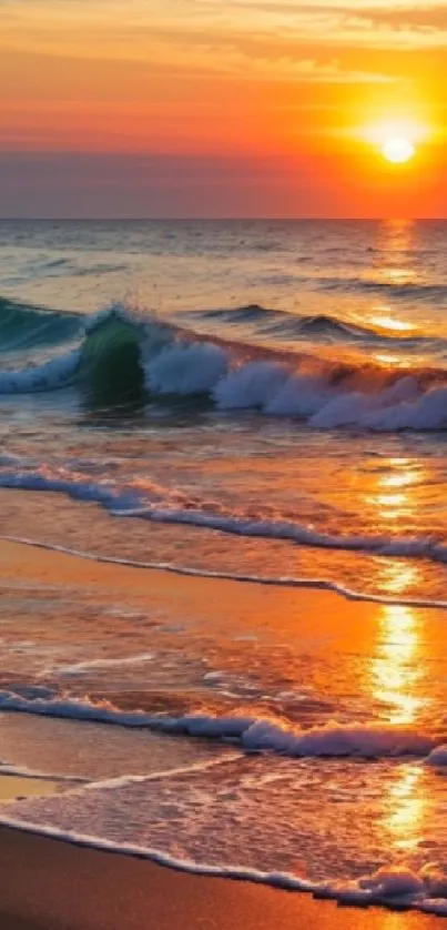 Vibrant Sunset Beach Wallpaper - free download