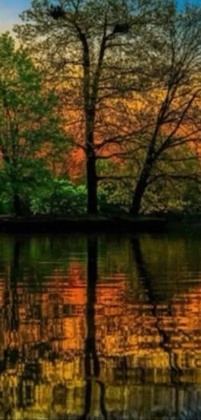 Vibrant Sunset Lake Scene - free download