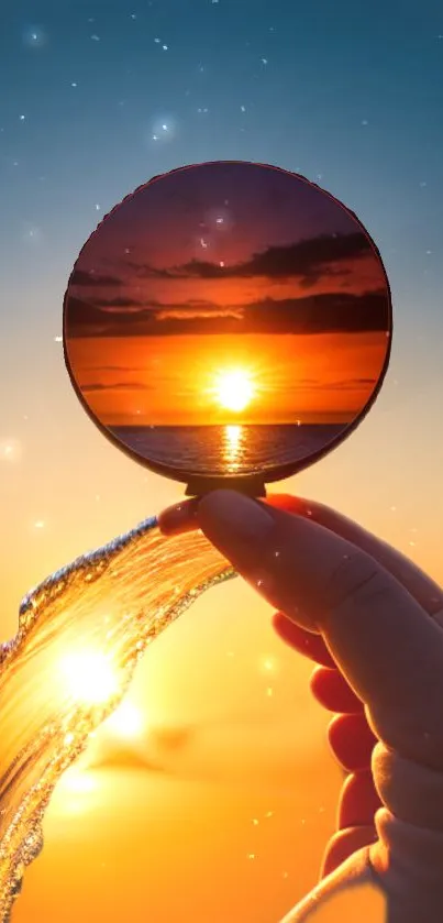 Vibrant Sunset Lens Art - free download