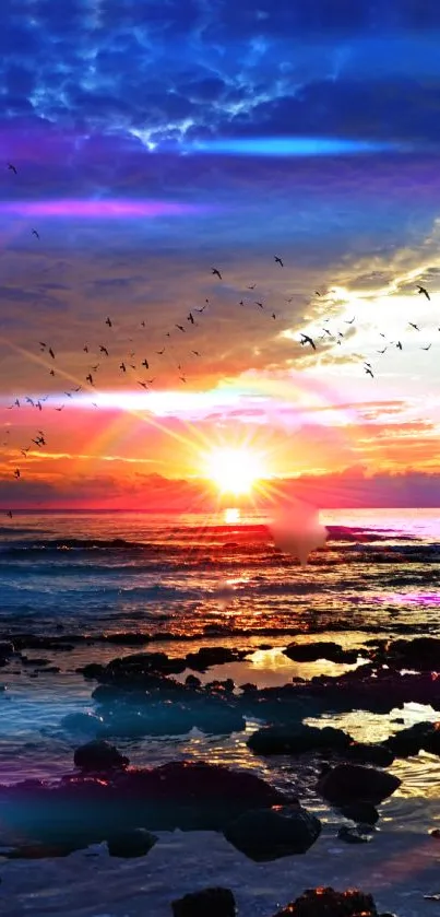 Vibrant Sunset Ocean Scene - free download