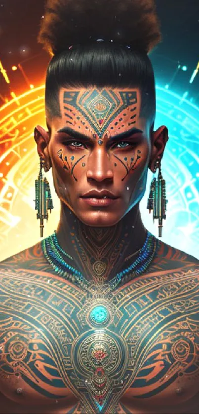 Vibrant Tribal Art Wallpaper - free download