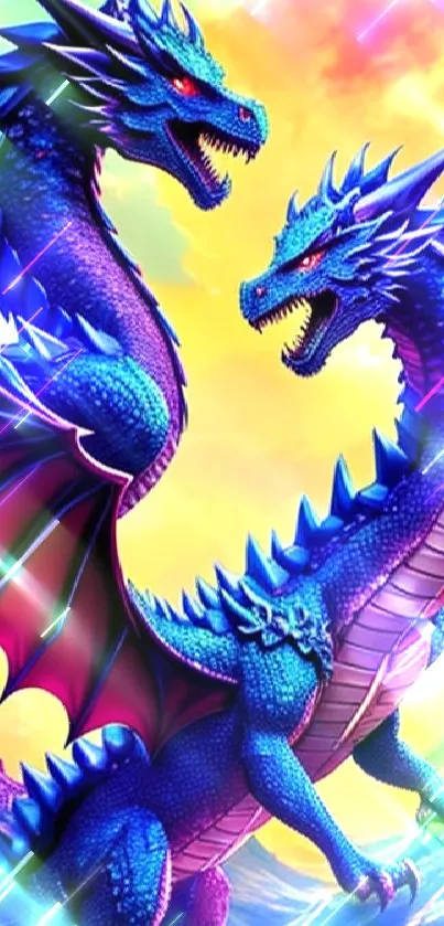 Vibrant Two-Headed Dragon Art - free download