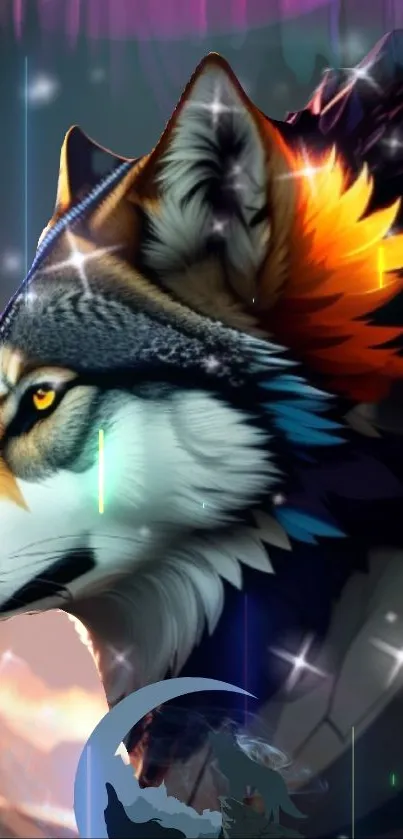 Vibrant Wolf Fantasy Wallpaper - free download