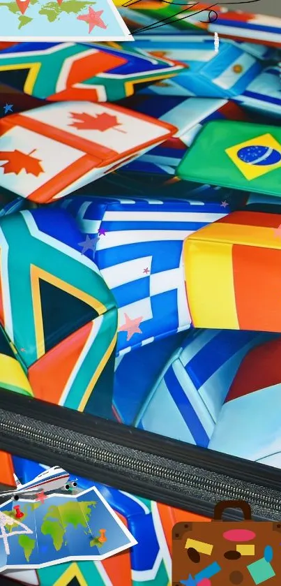 Vibrant World Flags Display - free download