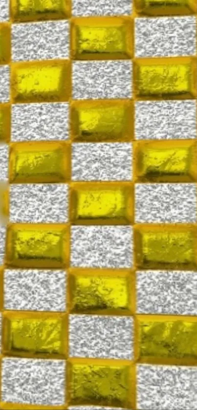 Vibrant Yellow Checkered Wallpaper - free download