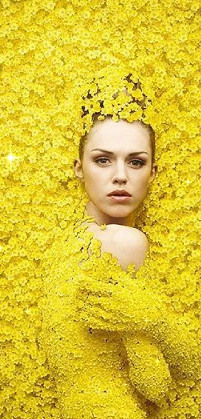 Vibrant Yellow Floral Art - free download
