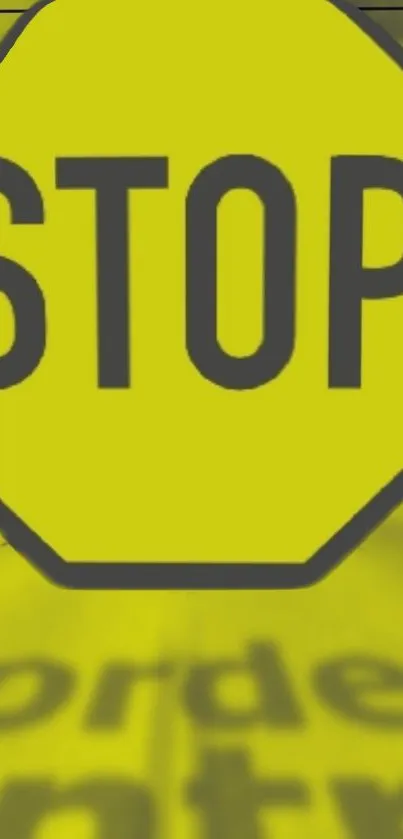 Vibrant Yellow Stop Sign Wallpaper - free download