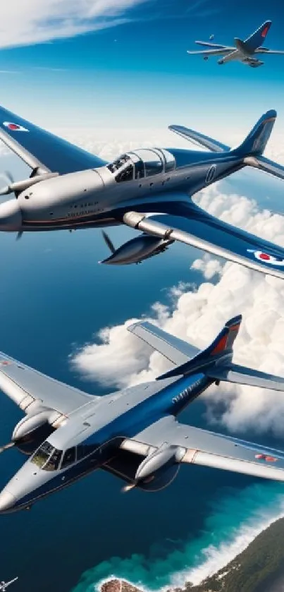 Vintage Aircraft in Flight Art - free download