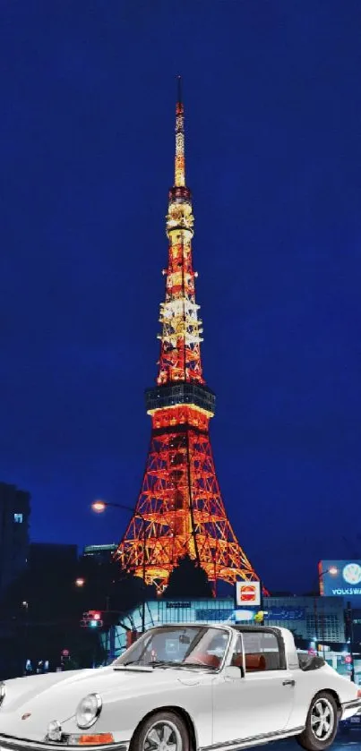 Vintage Car by Tokyo Tower - free download