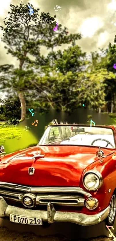 Vintage Car Musical Wallpaper - free download