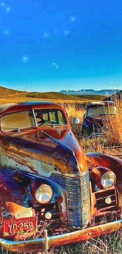 Vintage Car Rustic Landscape - free download
