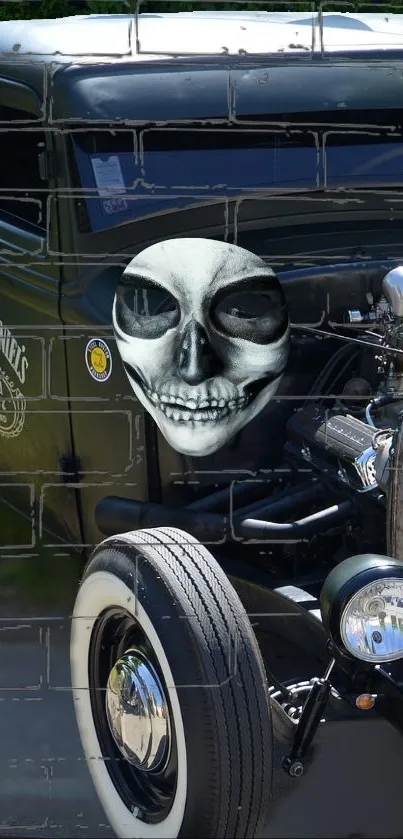 Vintage Car with Skull Art - free download