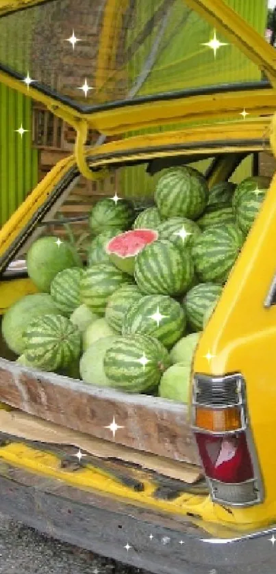 Vintage Car with Watermelons - free download