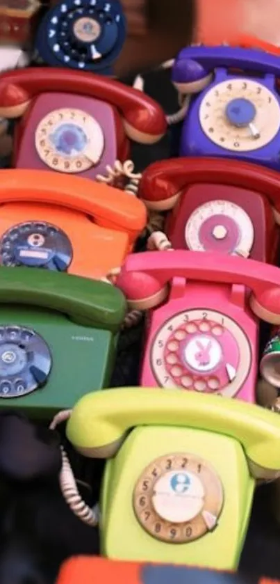 Vintage Colorful Rotary Phones - free download