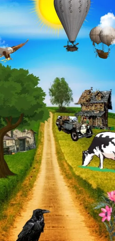 Vintage Countryside Fantasy Art - free download