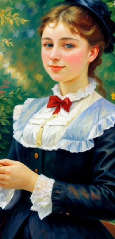 Vintage Floral Portrait Wallpaper - free download
