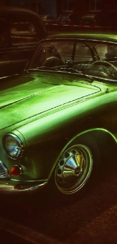 Vintage Green Car Wallpaper - free download