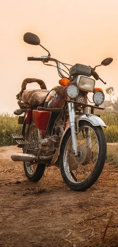 Vintage Motorcycle on Dirt Road - free download