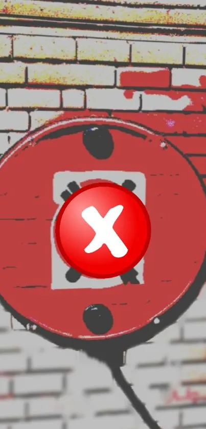 Vintage Red Alert Button Art - free download