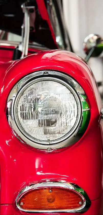 Vintage Red Car Headlight Close-Up - free download