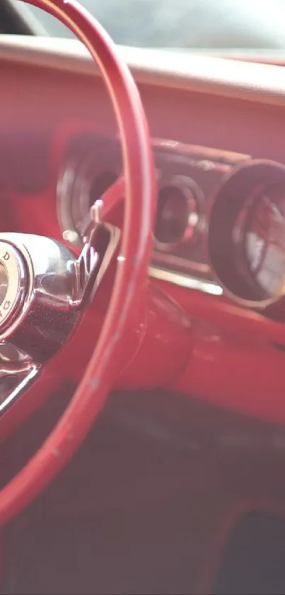 Vintage Red Car Interior - free download