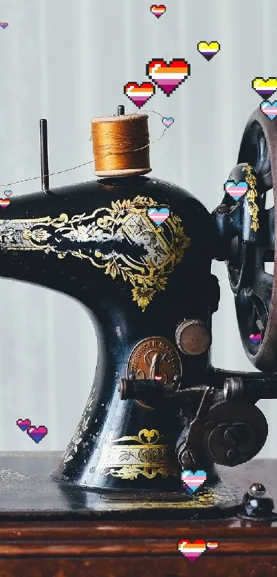 Vintage Sewing Machine Wallpaper - free download