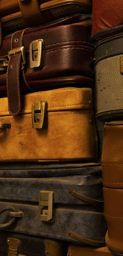 Vintage Suitcase Stack Wallpaper - free download
