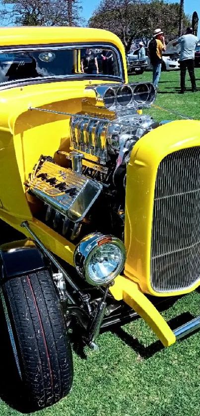 Vintage Yellow Hot Rod Car - free download