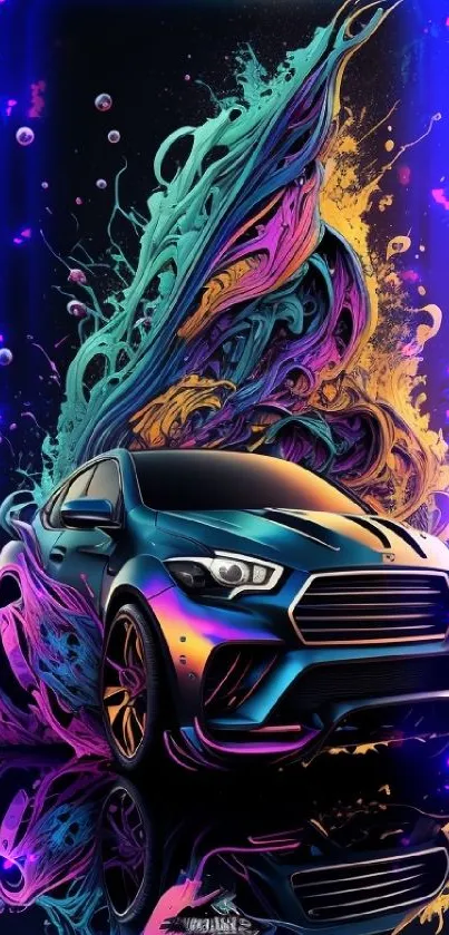 Vivid Abstract Car Wallpaper - free download