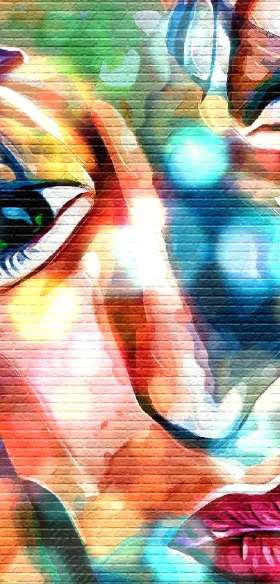 Vivid Abstract Face Art Wallpaper - free download