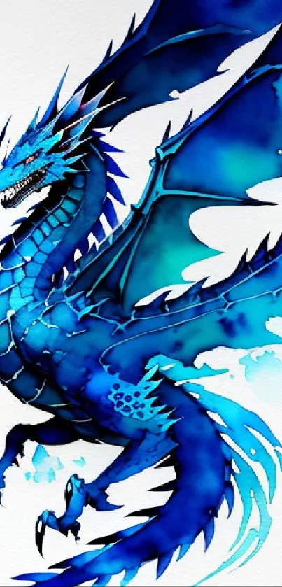 Vivid Blue Dragon Art Wallpaper - free download