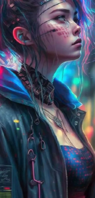 Vivid Cyberpunk Art Portrait - free download