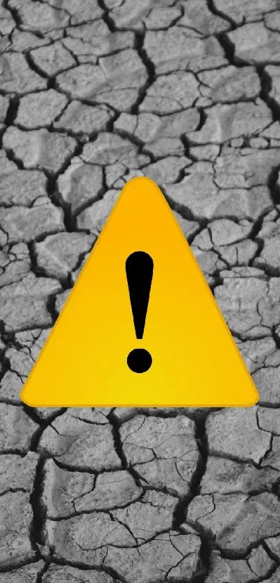 Warning Sign on Cracked Earth - free download