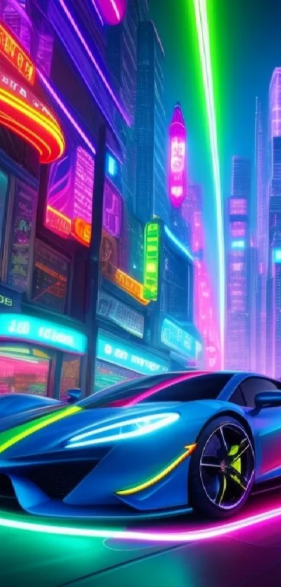 Neon city cool car Live Wallpaper - free download