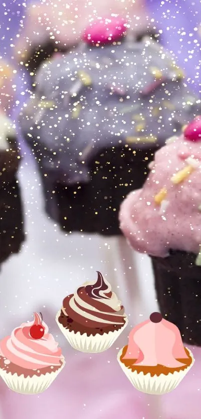 Whimsical Cupcake Phone Wallpaper - free download