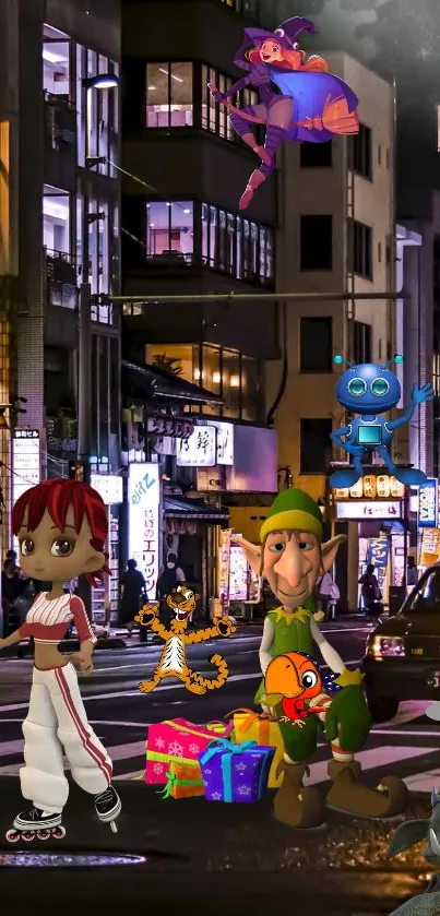 Whimsical Night Cityscape Art - free download