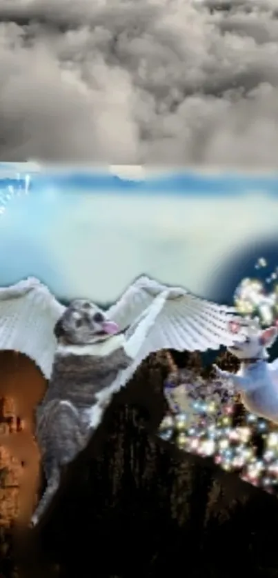 Whimsical Sky Animal Art - free download