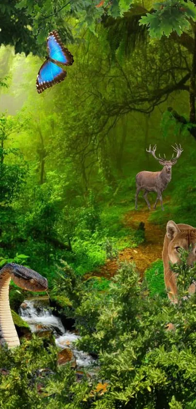 Wildlife Forest Scene Wallpaper - free download