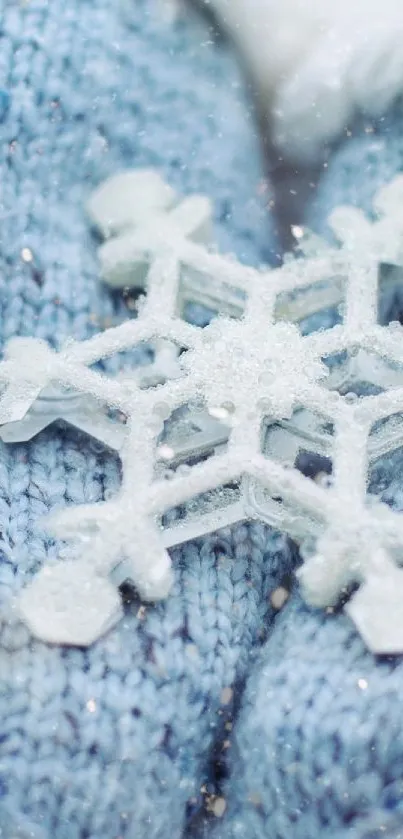 Winter Blue Mittens and Snowflake - free download