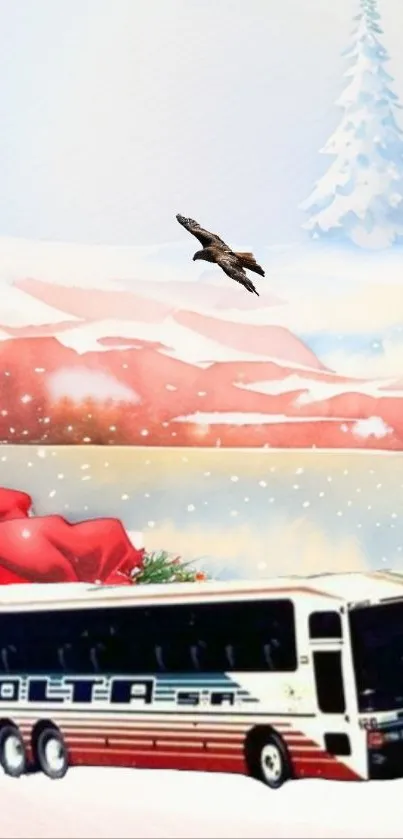 Winter Bus Journey Wallpaper - free download