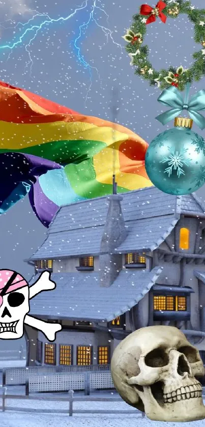 Winter Cottage Pride Art - free download