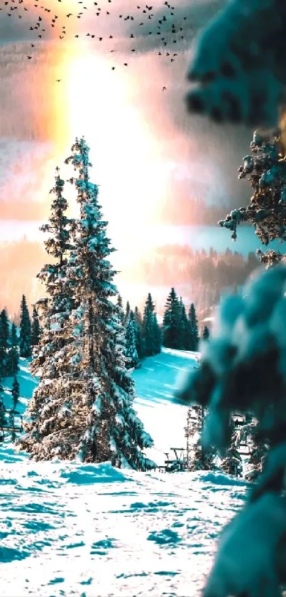 Winter Dawn Snowy Landscape - free download