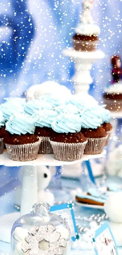Winter Wonderland Cupcake Display - free download