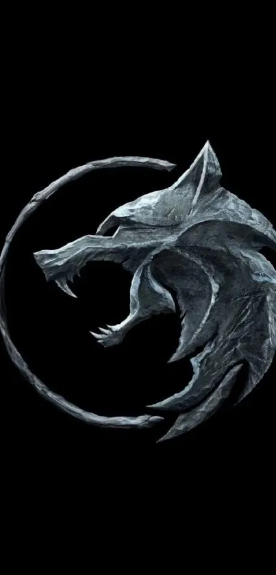 Wolf Emblem on Black Background - free download