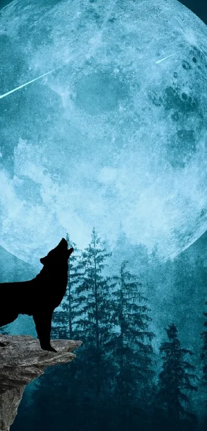 Wolf Howling at Blue Moon - free download