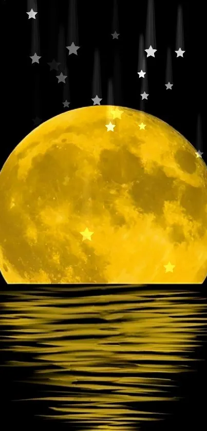 Yellow Moon Reflection Wallpaper - free download